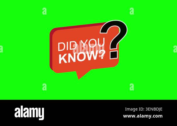 Did You Know Question Mark Banner Green Screen Motion Background Stock ...