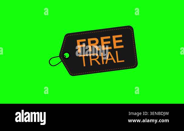 Free Trial Hanging Price Tag Animation Green Screen Video Stock Video ...