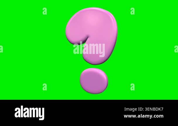 Cute pink 3d question mark punctuation sign cartoon character with big ...