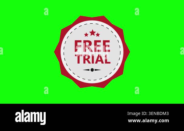 Free Trial Seal Badge Animation Green Screen Video Background Stock ...