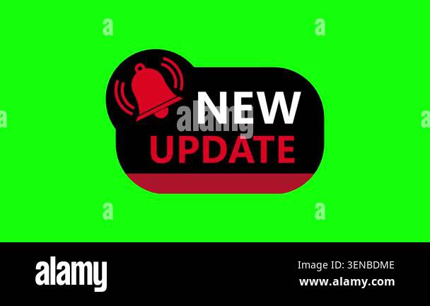 New Update Notification Badge Green Screen Video Overlay Stock Video ...