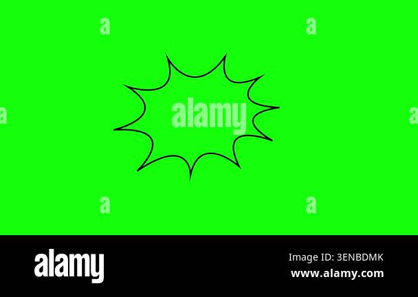 Comic Style Empty Speech Bubble Burst Animation on Green Screen for ...