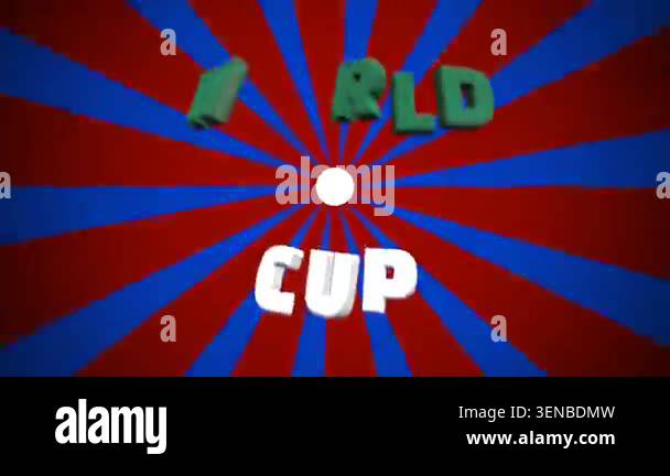 World cup 3d typography text with soccer ball replacing letter o on red ...