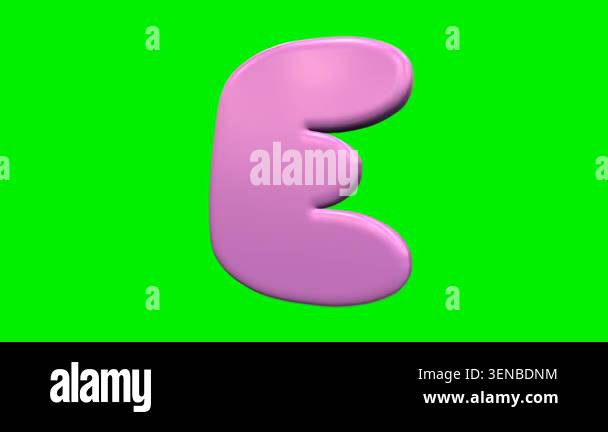 Cute pink 3d number cartoon character collection with big eyes on green ...