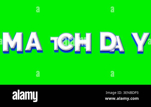Match day text 3d illustration bold font with blue extrusion shadow and ...