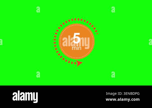 5 10 15 25 30 Minute Countdown Timer Badges Green Screen Animation ...