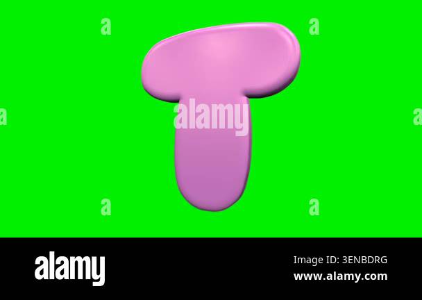Cute pink 3d number cartoon character collection with big eyes on green ...