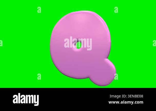Cute pink 3d number cartoon character collection with big eyes on green ...