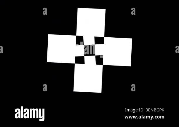 rotating white square box on black background. slow motion Stock Video ...