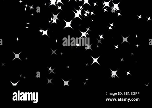 Shining moving stars particles motion graphics. bright light on black ...