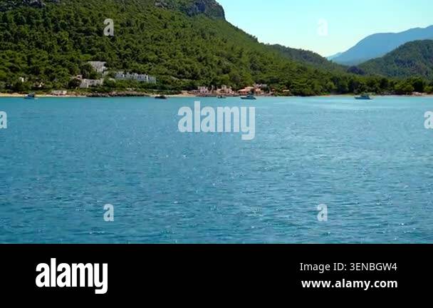 Yachting along the island, yacht parking, blue lagoon , mountain ...