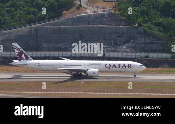 PHUKET, THAILAND - FEBRUARY 16, 2026: Qatar Airways Boeing 777-300ER ...