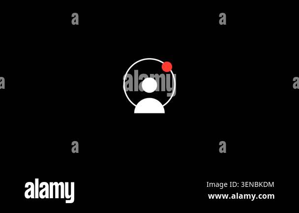 Minimalist graphic icon of a user profile with an active status or ...