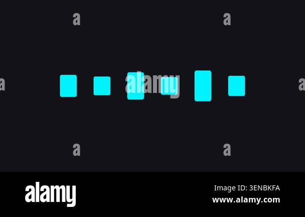 Abstract graphic illustration of dynamic blue vertical bars on a dark ...