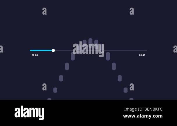 A digital audio waveform timeline interface on a dark background Stock ...
