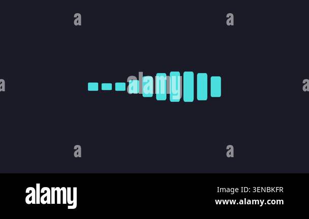 Abstract digital sound wave equalizer graphic with blue bars on a dark ...