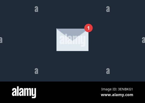 Notification icon of an envelope with a red alert badge Stock Video ...
