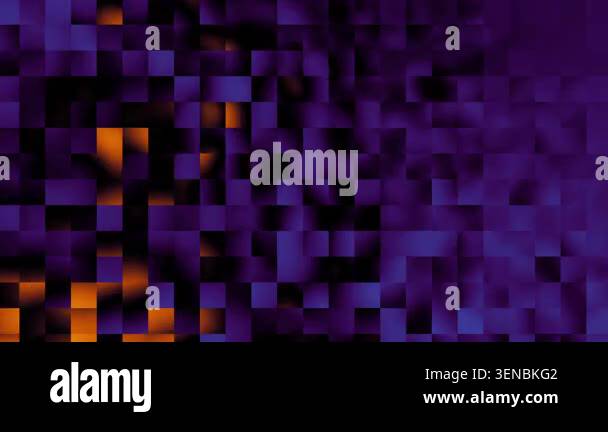 Dark, purple and orange mosaic pixels loop background Stock Video ...