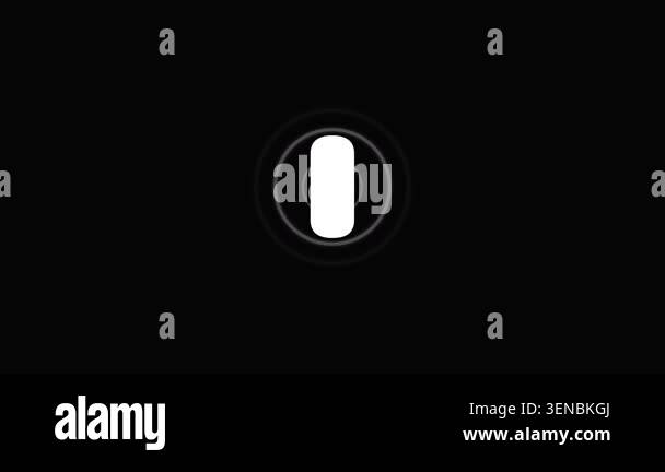 A minimalist animated graphic of a white capsule rotating within ...