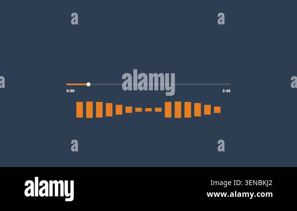 Sound wave visualization on a dark screen with orange bars and timeline ...