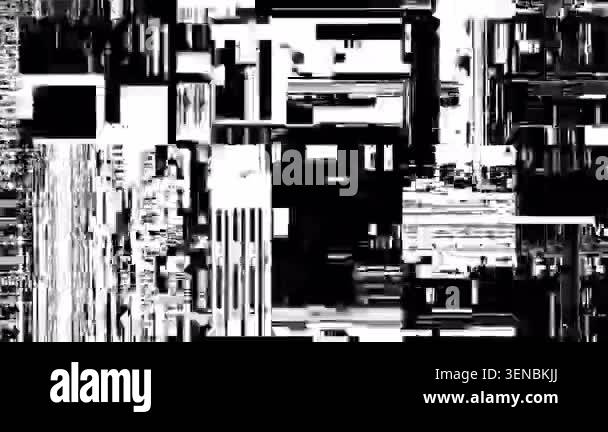 Black and white grunge texture background animation with glitch effect ...