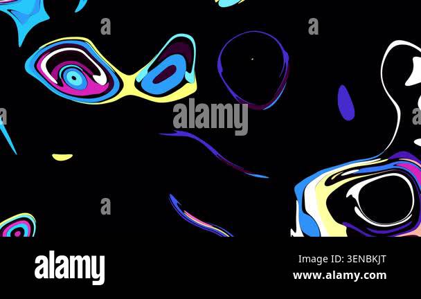 Abstract colourful spots transition animation rising to fill the screen ...