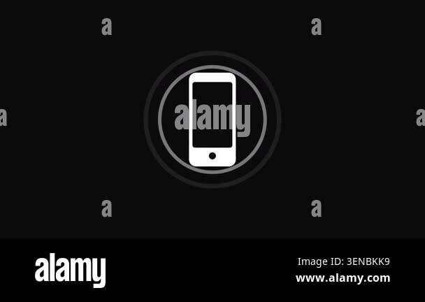 A minimalist digital icon featuring a smartphone within a circular ...