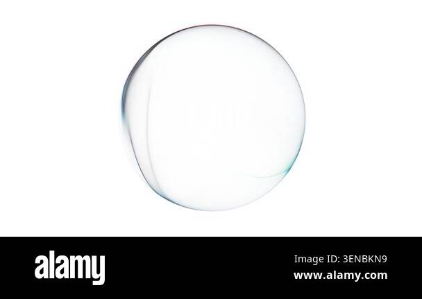 Minimal transparent glass orb in 4K 60fps seamless loop, clean white ...