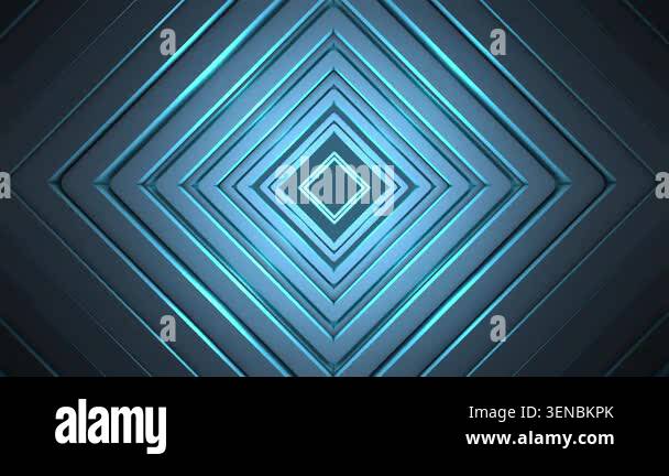 Abstract blue concentric diamond layers in 4K 60fps loop, geometric ...