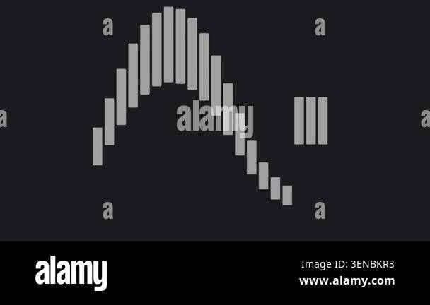 Grayscale illustration of descending and horizontal bars on black ...
