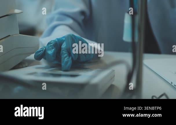 close up. the scientist working in a modern laboratory Stock Video ...
