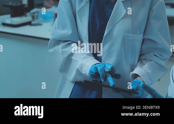 close up of a scientist working in a laboratory Stock Video Footage - Alamy