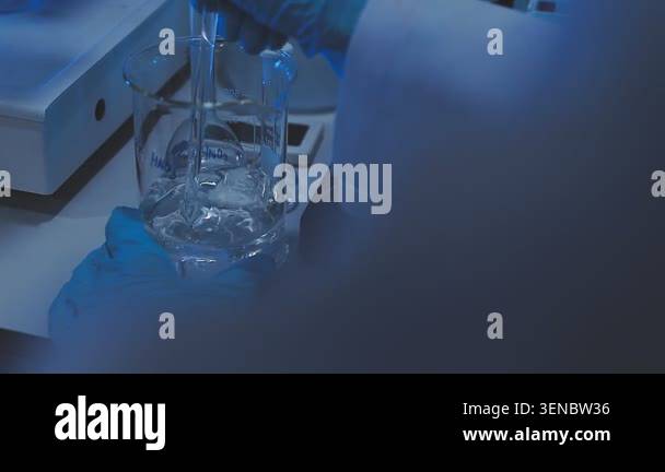 scientist in laboratory working with chemical sample Stock Video ...