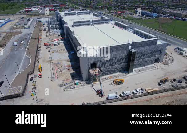 Datacenter aerial view, AI cloud computing, contains server rooms. Data ...