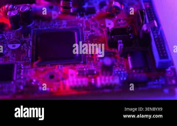 Display of computer hardware, concept of cybersecurity services ...