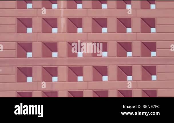 Pink brick wall close-up front view, texture and background Stock Video ...