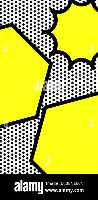 Pop Comic Speech Bubble Animation with Halftone Dots Vertical ...