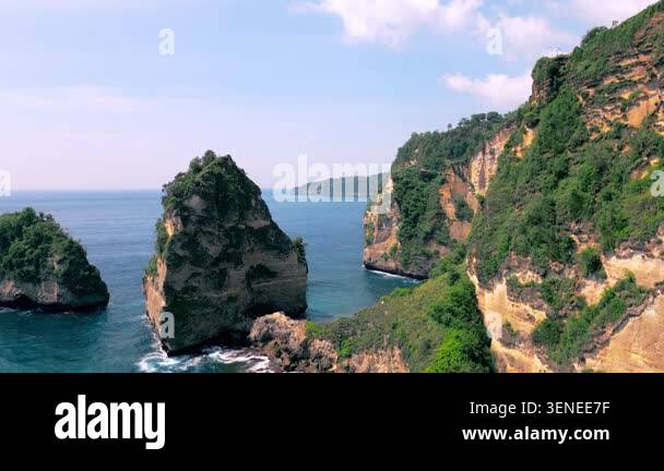 Aerial View of Sea Landscape of Blue Water and Mountain Ocean Coast ...