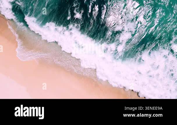 Aerial View on Ocean Waves of Blue Water at Island Landscape of Sea ...
