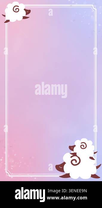 Elegant Vertical Animation Video with Sleeping Sheep, Twinkling Stars ...