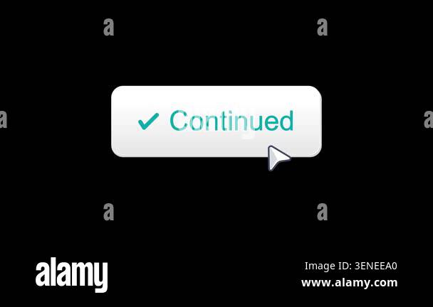 Modern continue button animation with cursor click interaction and ...