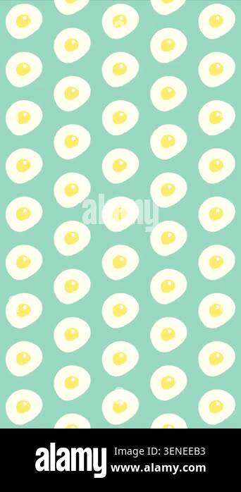 Cute Fried Egg Pattern Vertical Animation Video with Spinning Motion ...