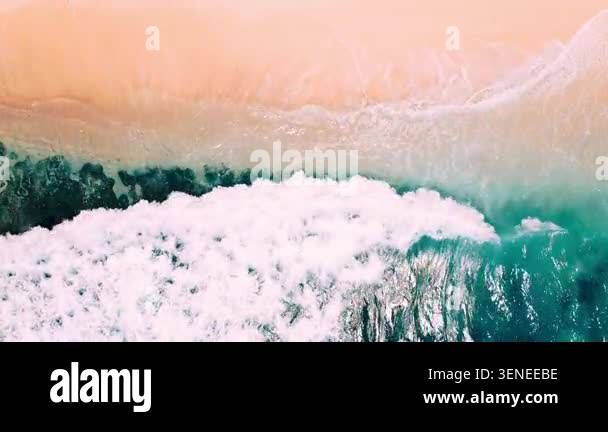 Aerial View on Ocean Waves of Blue Water at Island Landscape of Sea ...