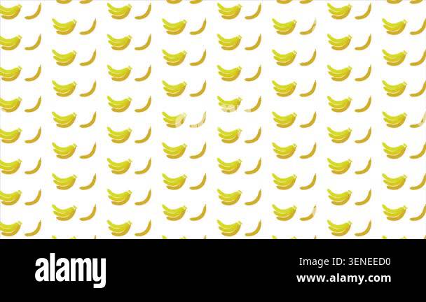 Looping Seamless Banana Pattern Animation with Whole and Bunch Bananas ...