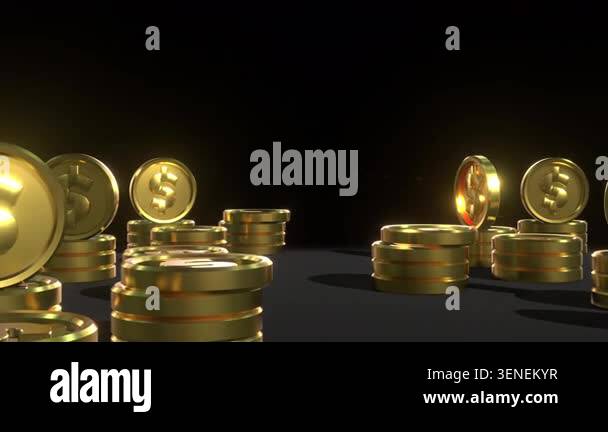 Dollar Coin Background and Loop Stock Video Footage - Alamy