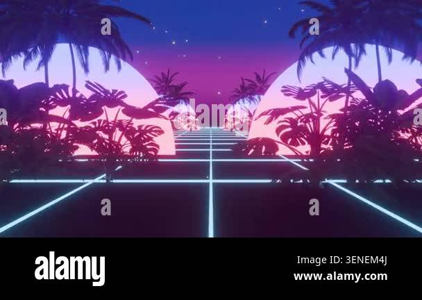 80s Tropical Plants Background and Loop Stock Video Footage - Alamy