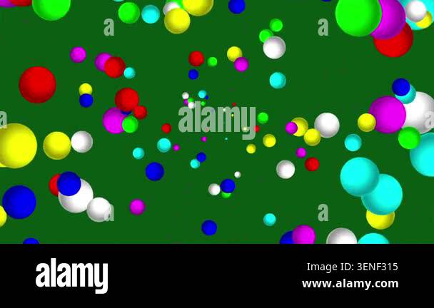 Colorful spheres motion graphics with green screen background Stock ...