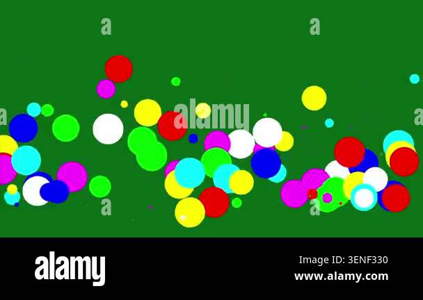 Rising colorful circles motion graphics with green screen background ...