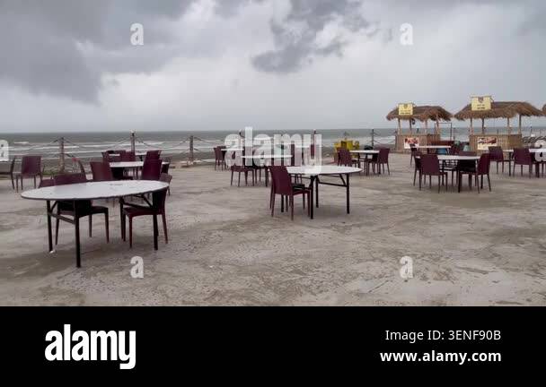 cafe on the beach. Epic Seaside Restaurant B-Roll, Empty Tables Chairs ...