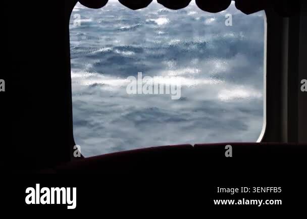 Video with amateur noises A ship in a storm at sea, a view from the ...
